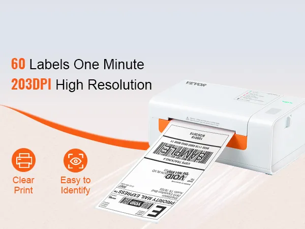 VEVOR Thermal Label Printer, Shipping Label Printer for 4\" x 6 ...