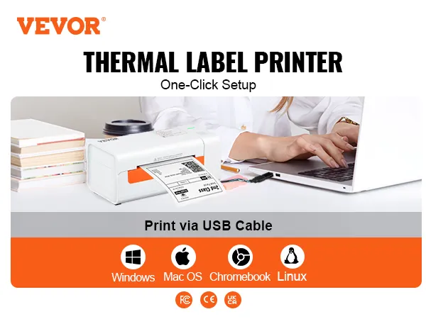 VEVOR Thermal Label Printer, Shipping Label Printer for 4\" x 6 ...