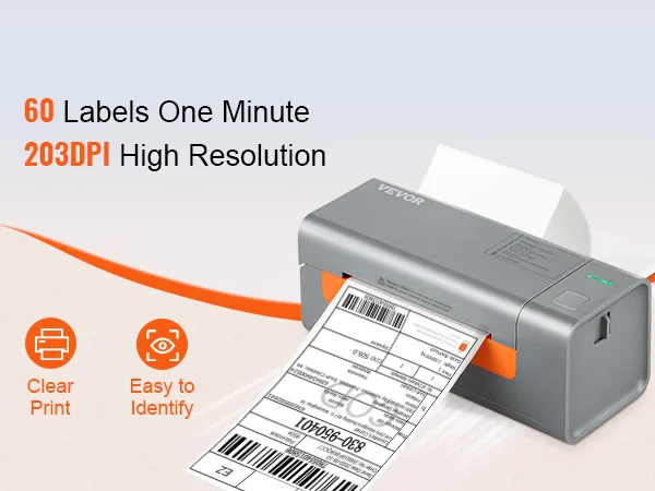 VEVOR Bluetooth Thermal Label Printer, Wireless Shipping Label Printer ...