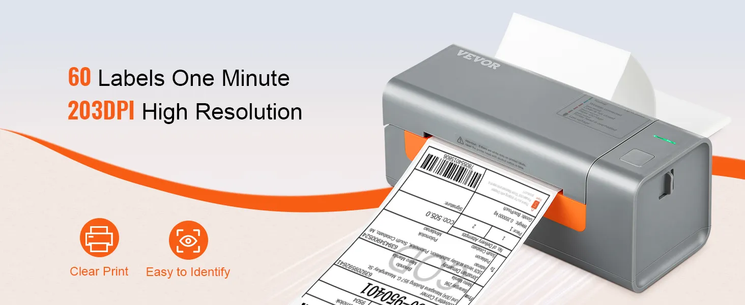 VEVOR Bluetooth Thermal Label Printer, Wireless Shipping Label Printer ...