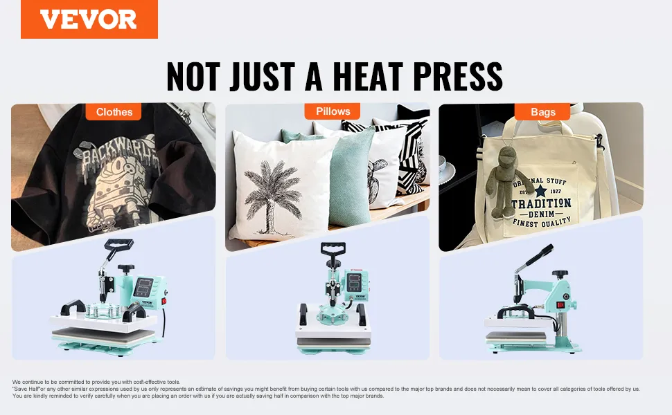 VEVOR Heat Press Machine 12x10in Heat Transfer Machine for T-Shirts ...