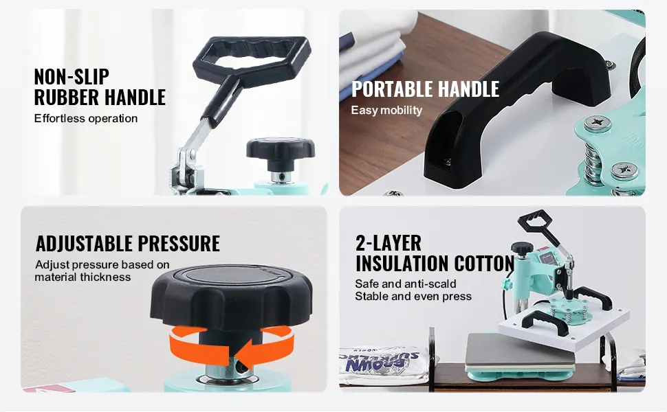 VEVOR Heat Press Machine 12x10in Heat Transfer Machine for T-Shirts ...