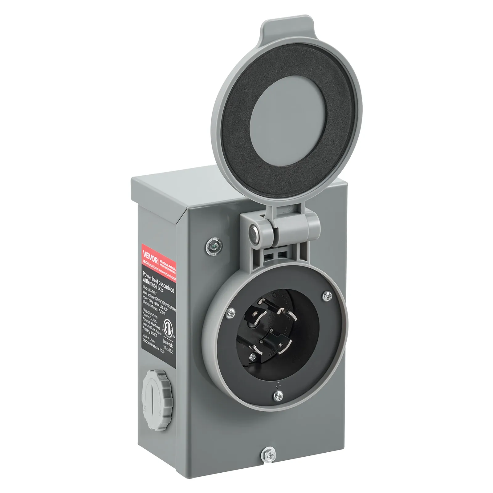 VEVOR 30 Amp Generator Cord and Power Inlet Box, 100 FT, 125/250V NEMA ...