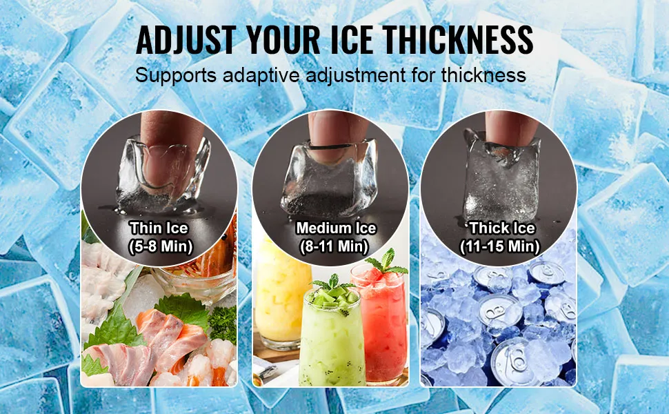 Commercial Ice Makers 90 to 100LBS per 24H Stainless Steel 33LBS ...