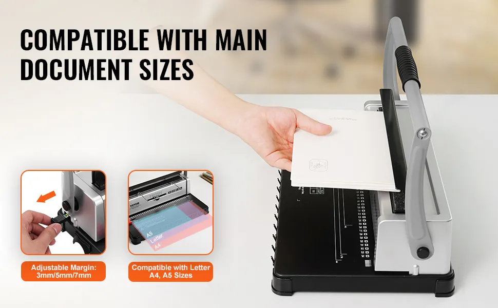VEVOR Coil Spiral Binding Machine, Manual Book Maker 34-Holes Binding ...