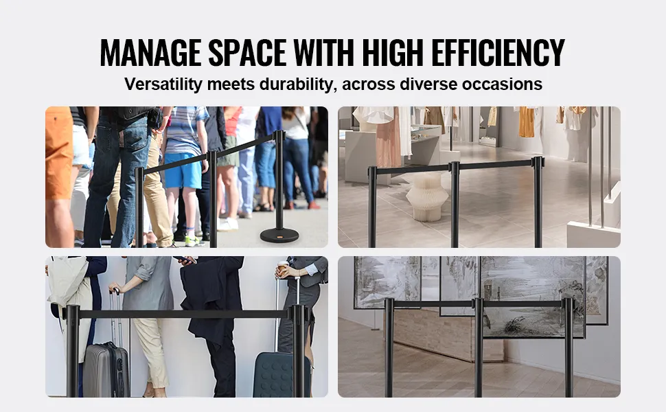 VEVOR Crowd Control Stanchions, 8-Pack Crowd Control Barriers with 4PCS ...