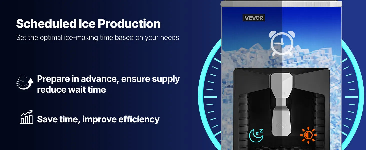 VEVOR Commercial Ice Maker, 300 Lbs/Day Ice Maker Machine, 180 Lbs ...