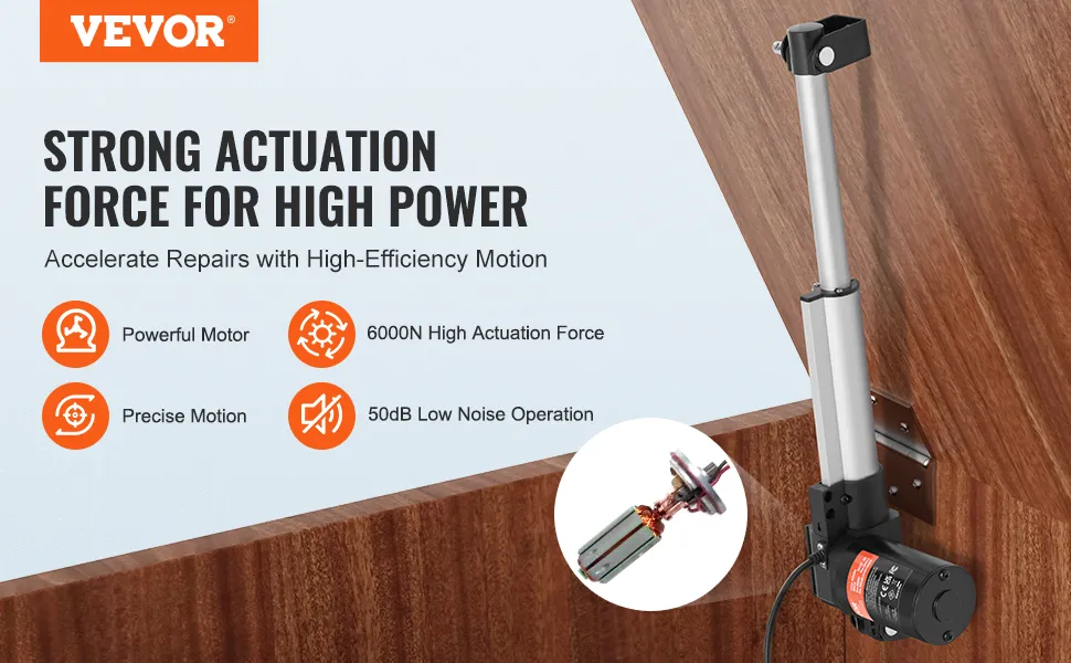 VEVOR Linear Actuator 12V, 6 Inch Heavy Duty 1320lbs/6000N Linear ...
